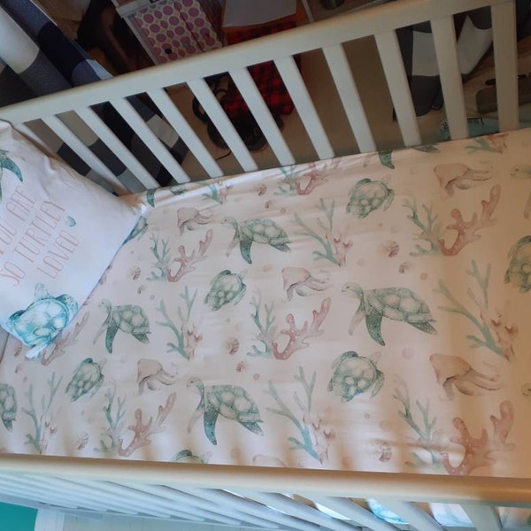 Sea Turtle Crib Bedding Set, Crib Bedding Set Girl, Sea Turtle Nursery ...