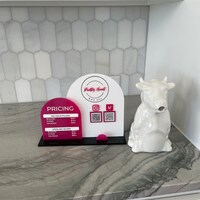 Acrylic Table Top Two Panel Display With QR Codes, Pricing & Business ...