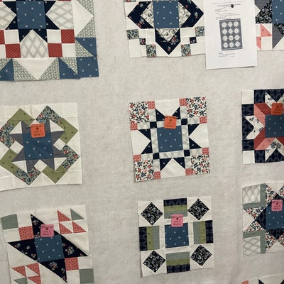 Sawtooth and Friendship Quilt Block Stickers, Blue Set of 3 Star Quilt ...