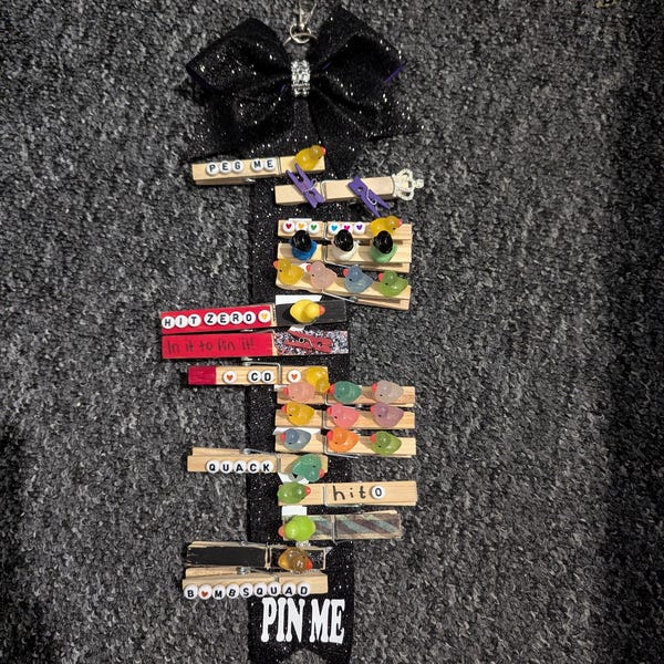 Pin Me Cheer Ribbon, Pin Me Comp Chain, Cheerleader Gift, Pin Me ...
