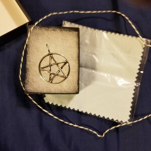 Solid 925 Handcast Sterling Silver Large Pentagram Pentacle Pendant ...