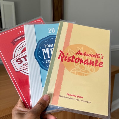 Diner Restaurant Menu for Kids Kitchen Pretend Play Toddler Accessories ...