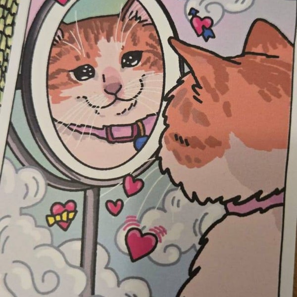 Tarot Cat the High Priestess Croc Cat Meme Sticker Cat Meme Sticker ...