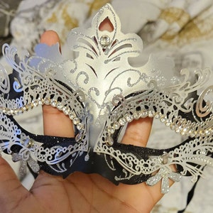 Black Silver Masquerade Ball Mask Pair for Burlesque Prom - Etsy