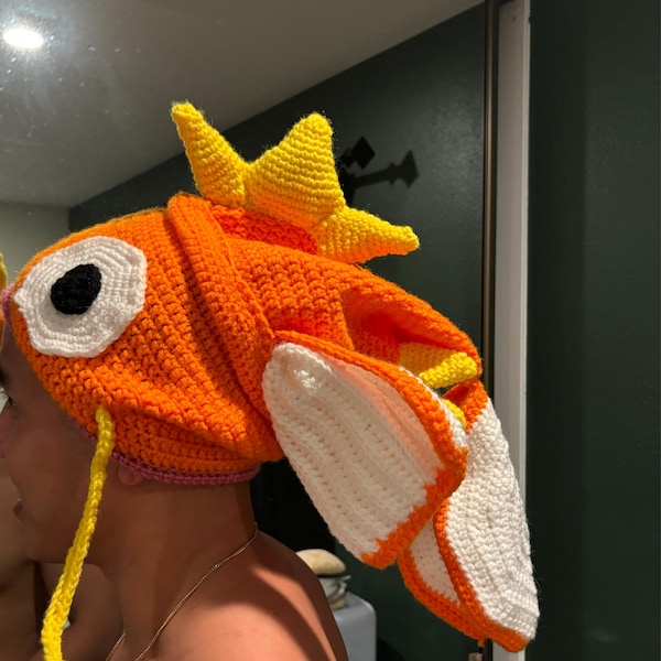 CROCHET PATTERN - Little Useless Fish Slouchy Hat - Magikarp Hat ...