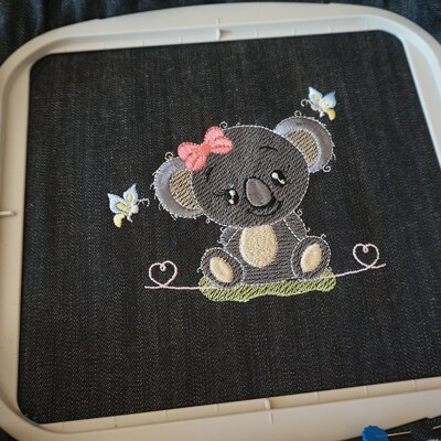 Cute Koala Girl Embroidery Design, Animals Embroidery Design Machine ...
