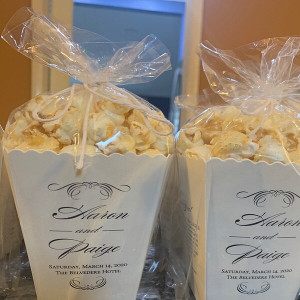 Popcorn Box Wedding Program Favor - Custom Bridal Ceremony Program ...