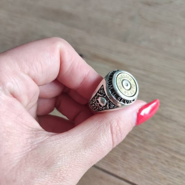 Bellum Ring .45 Acp (925 Sterling Silver) Bullet Ring "si Vis Pacem ...
