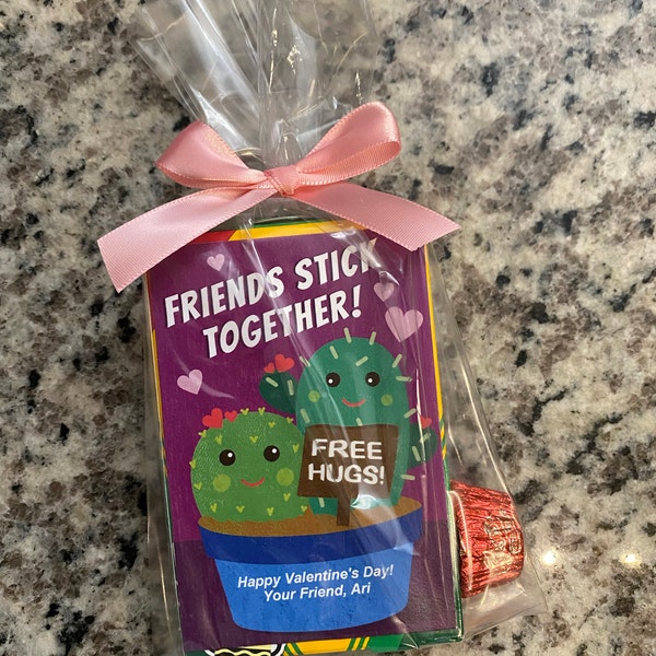 Cactus Kids Valentine Band-aid Box Printable Labels, Free Hugs, Cactus ...