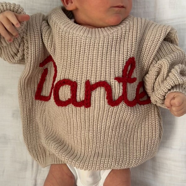 Cute Customized Name Baby Sweaters, Adorable Personalized Hand ...
