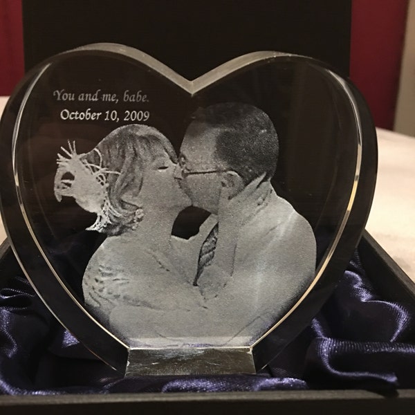 Personalized Laser Engraved Glass Photo Block, Laser Engraved Crystal ...