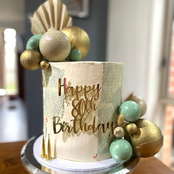 Personalised Cake Plaque - Cake Topper Front of Cake Sign - First ...