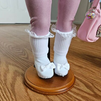 The Sweetest Little Pink and White Roses Doll Shoes I've Ever Seen You ...