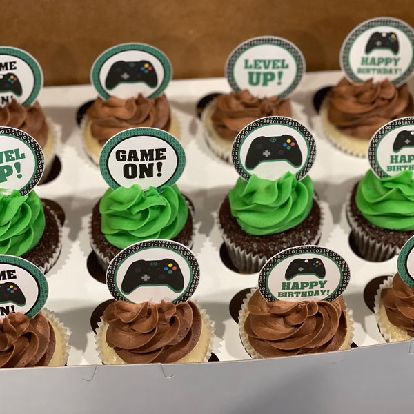 Gamer Cupcakes Toppers Instant Download, Video Game Party Toppers ...