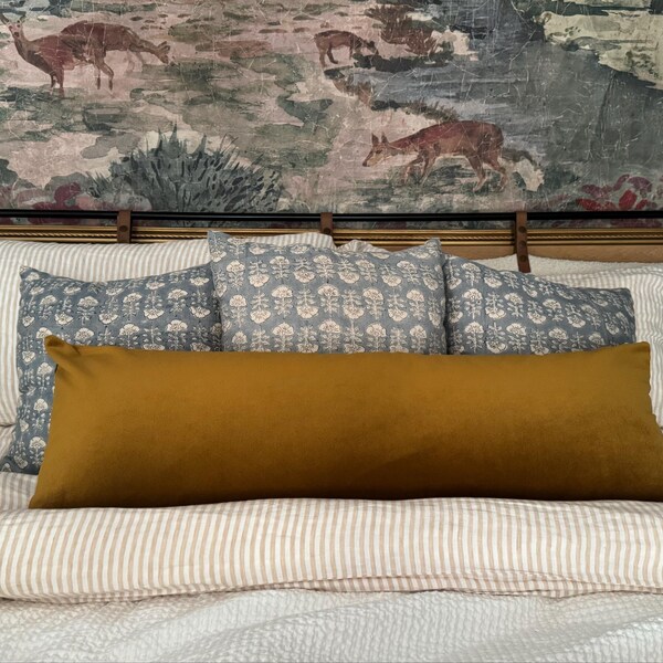 Extra Long Lumbar Pillow Cover, Copper Bronze Velvet Throw Pillow, All ...