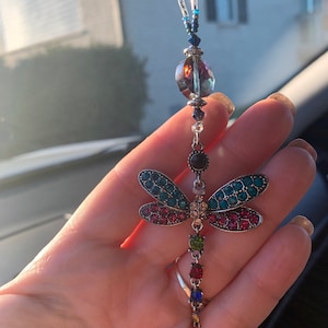 Iridescent CRYSTAL GEM Car Accessories Rear View Mirror Car | Etsy