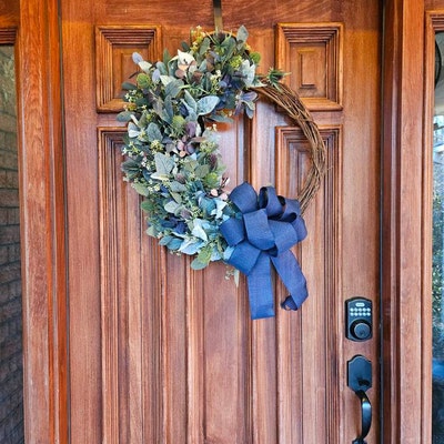 Minimalist Front Door Wreath, Olive Branch Wreath, Farmhouse Wreath ...