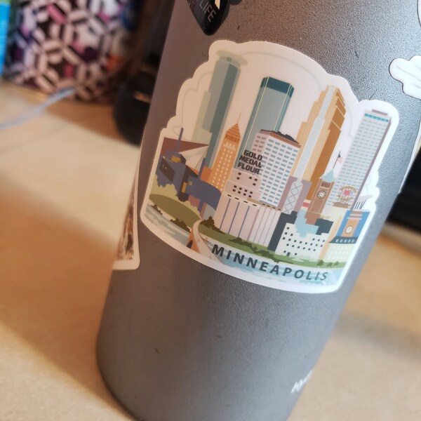 Minneapolis Skyline, Vinyl Sticker, - Etsy