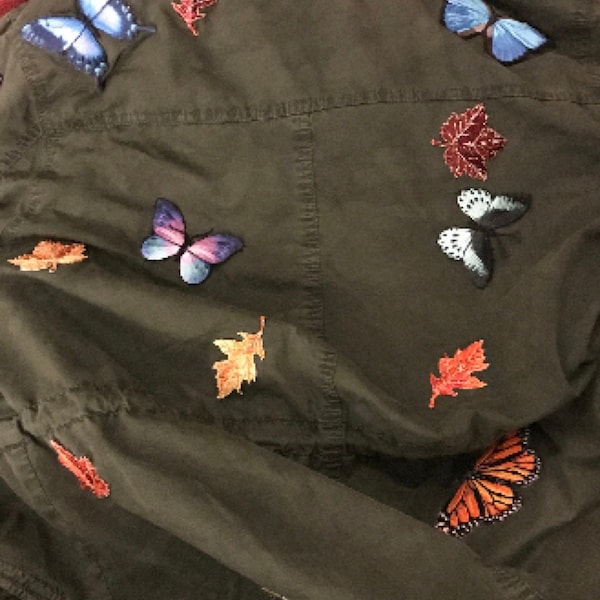 Iridescent Realistic Butterfly Embroidery Applique / High Quality Iron ...