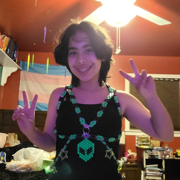 UV Alien Kandi Harness,festival Outfit,rave Outfit,kandi Outfit,kandi ...