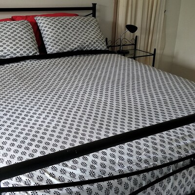 Beautiful Block Printed Quilt/duvet/doona Cover Set Double - Etsy
