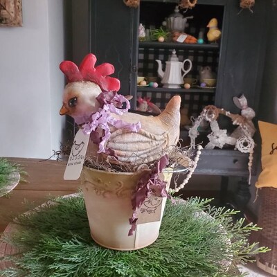 Spring Chicken Pattern, Chicken E-PATTERN, Primitive Pattern, Dotty - Etsy