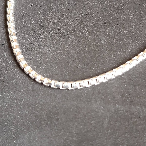 Silver Round Box Chain / 1.5mm Round Box Chain / 16", 18", 20", 22", 24 ...