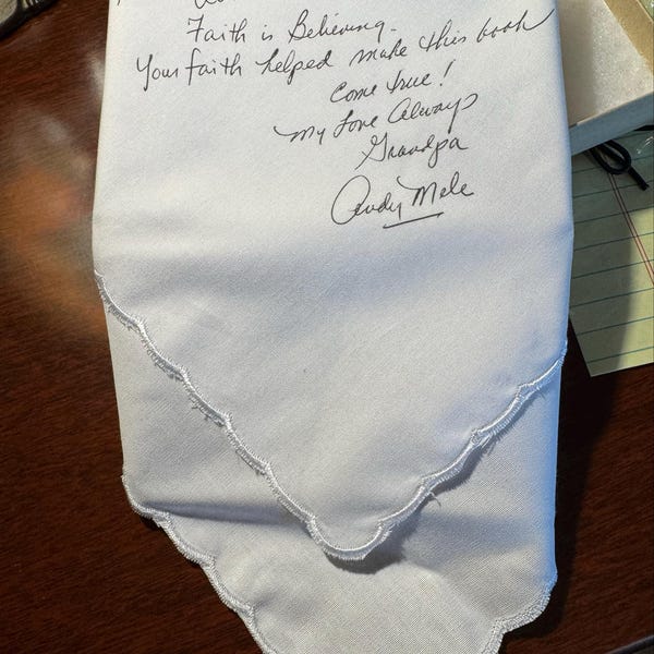 Handwritten Note Wedding Handkerchief Created From Your Handwriting or ...