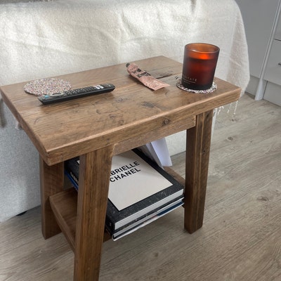 Rustic Bedside Table With Drawer Reclaimed Wooden Side Table Handmade ...