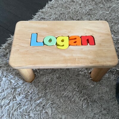 Kids Name Puzzle Bench Personalized Puzzle Name Bench Wooden - Etsy