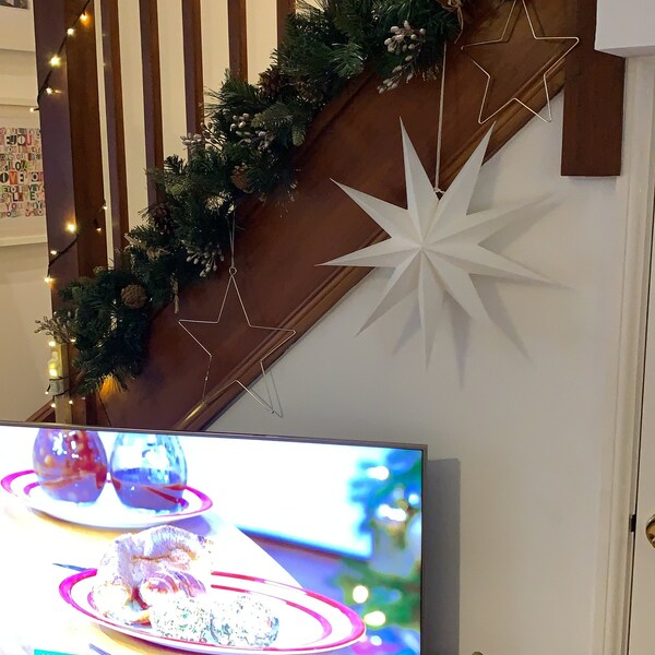 2 Metal Hanging Gold Stars, Golden Hanging Stars, Christmas Star ...