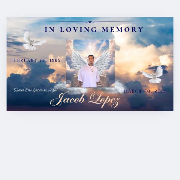 Purple Angel Wings, in Loving Memory PNG, Memorial Background EDITABLE ...