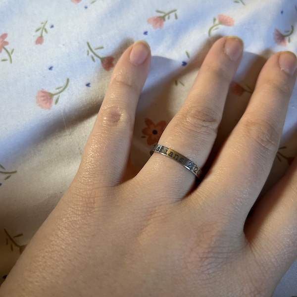 Custom Bible Verse Ring - Stainless Steel Stacking Band Ring ...