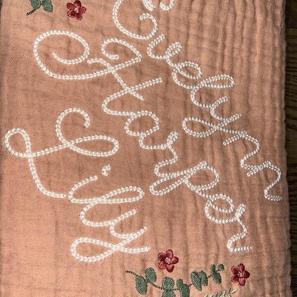 Rush Personalized Embroidered Baby Receiving Blanket, Personalized Baby ...