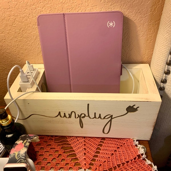 Unplug Box Electronics Holder - Personalized Family Cell Phone Box ...
