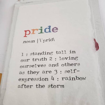 Pride Definition Print in Typewriter Font on 5x7, 8x10, 11x14 Handmade ...