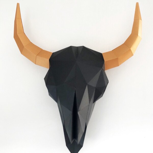 Bison Papercraft, 3D Paper Craft, Bison Sculpture, DIY 3D Wallart, Low ...