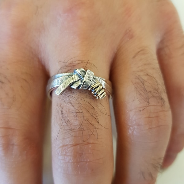 Personalized Martial Art Belt Ring, Bjj Gift, 18K Gold Rank Stripes ...