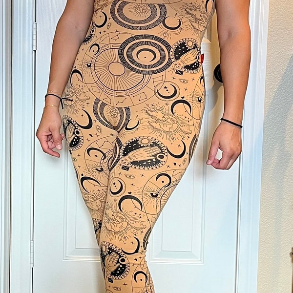 Astronomy Allatra Tattoo Open-back Cotton Costume, Leotard, Catsuit ...