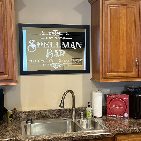 CUSTOM BAR MIRRORS Design Your Own Unique Custom Home Bar Mirror My Bar ...