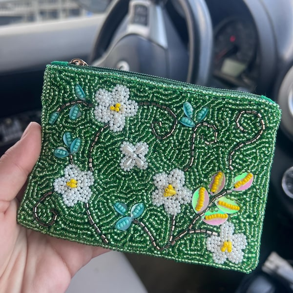 Beaded Coin Pouch.” - Etsy