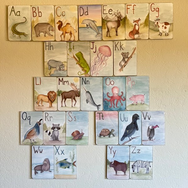Animal Alphabet Flashcards, Set of 26 Cards - Etsy