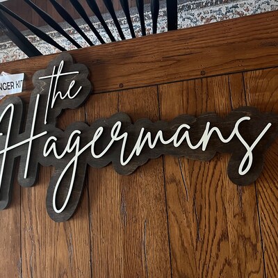 Large Last Name Sign, Cut Out Last Name Sign, Wedding Name Sign, Double ...