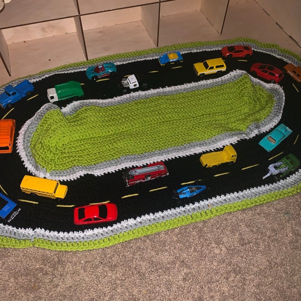 Racetrack Play Mat Rug, Crochet - Etsy