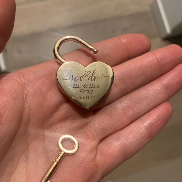 Wedding Lock, Padlock With Key, Heart Lock, Love Lock, Custom Lock ...