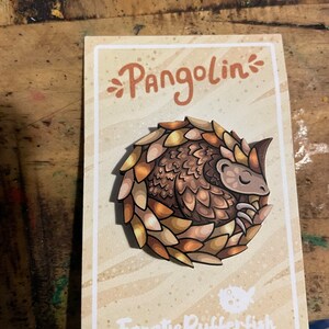 Pangolin Wooden Pin Animal Pins - Etsy