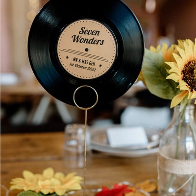 Real Vinyl Record Table Names Custom Wedding Party 7 Inch 7 45s Music ...