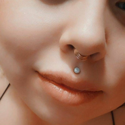 Rose Gold Triple Stack Septum Ring 3 Layered Nose Ring - Etsy