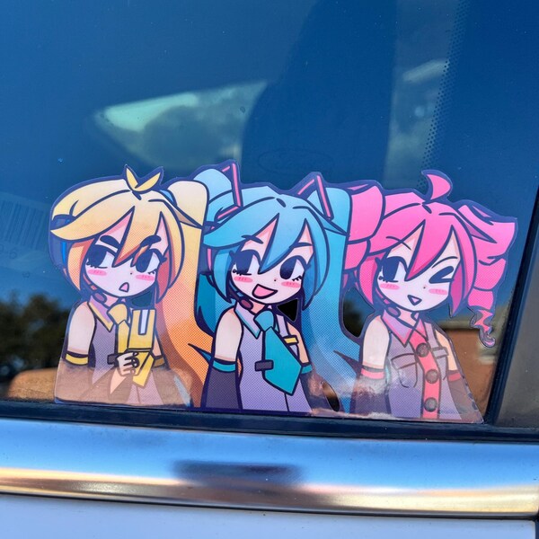 Triple Baka Large Sticker | Car Decal, Akita Neru, Hatsune Miku, Kasane ...