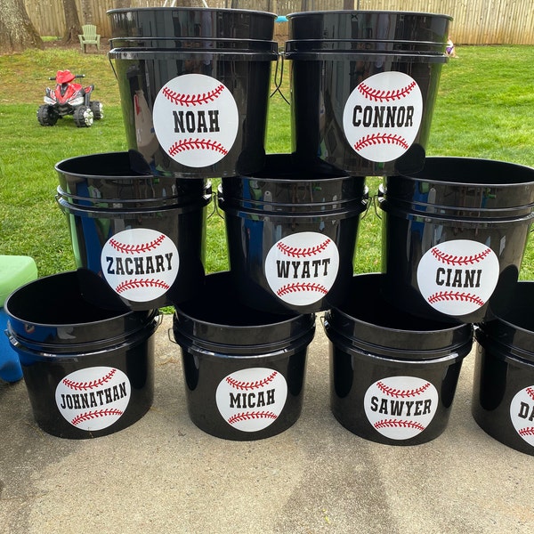 Personalized Baseball Decal: Vinyl Dugout Bucket Sticker - Etsy